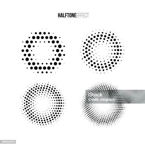 벡터 하프톤 효과 설정 하프톤 효과에 다른 그라데이션 반지입니다 원형에 대한 스톡 벡터 아트 및 기타 이미지 원형 점박이 패턴 Istock