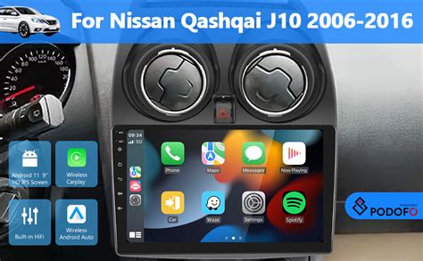 Für Nissan Qashqai J10 2006 2016 1 16G Podofo Android 11 Autoradio