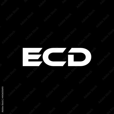 Ecd Letter Logo Design With Black Background In Illustrator Vector