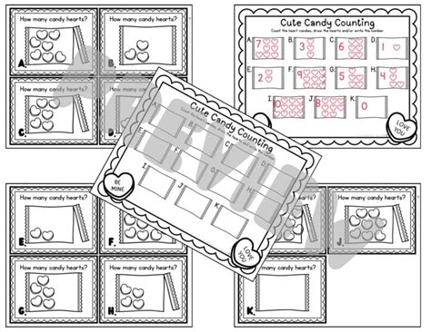 Cute Candy Counting Activity Prek Kindergarten Valentines Day Math