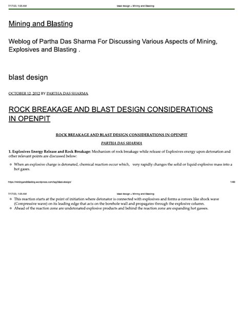 Blast Design Pdf