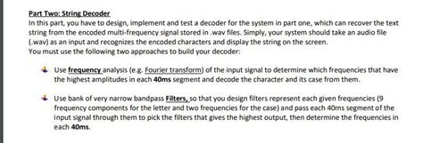 Solved Part Two String Decoder In This Part You Have To