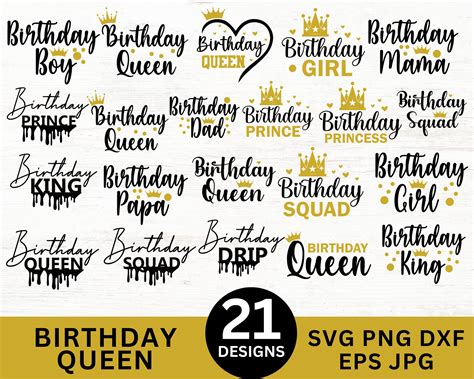 Birthday Queen Svg Bundle Birthday Queen Png Birthday Queen Svg