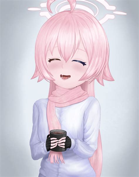 Hoshino Enjoying A Hot Tea In The Cold Rbluearchive