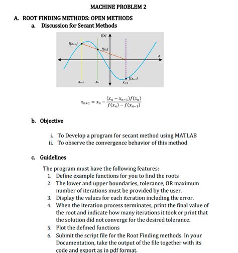 Solved Machine Problem 2 A Root Finding Methods Open