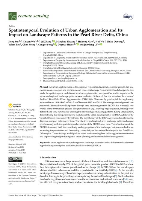PDF Spatiotemporal Evolution Of Urban Agglomeration And Its Impact On