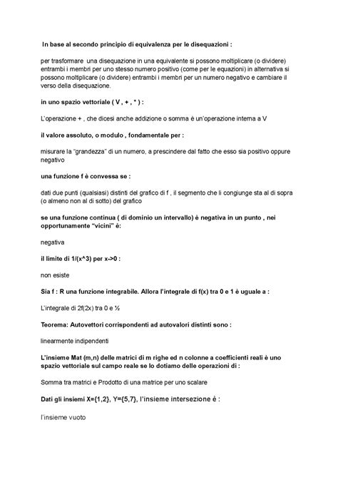 Paniere Di Analisi 1 Panieri Di Analisi Matematica I Docsity