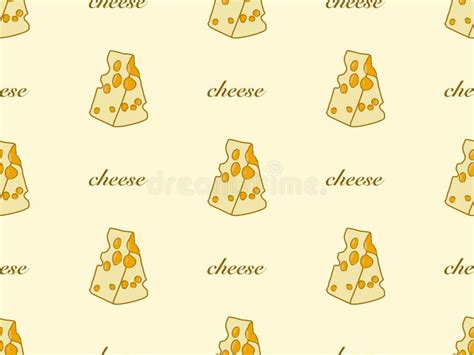 Cheese Seamless Pattern On Yellow Background Stock Illustration