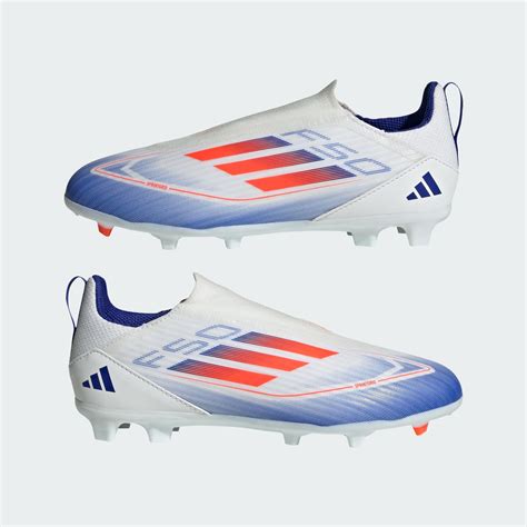 Adidas נעלי כדורגל ללא שרוכים לילדים F50 League לקרקע קשיחה מעורבת