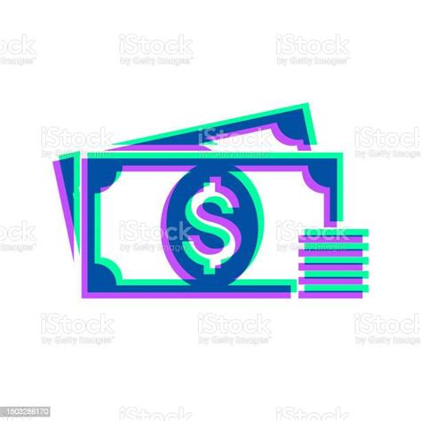 Dollar Cash Money Icon With Two Color Overlay On White Background Stock