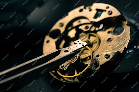 Muchas Partes Del Reloj De Pulsera Mecánico Foto Premium