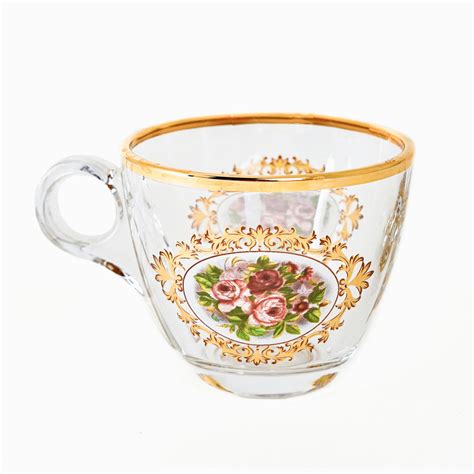 قیمت و خرید فنجان بلینک مکس مدل چری لب طلایی گل سرخ کد 95 بسته 6 عددی