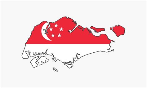 Singapore Map Flag Vector Design On White Background Vector Art At Vecteezy