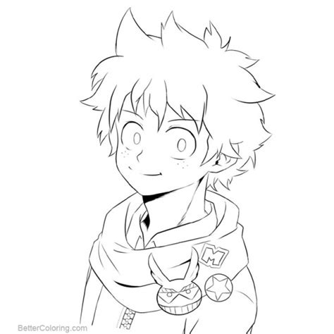 Boku No Hero Academia Coloring Pages Izuku Deku Midoriya By Drmoore