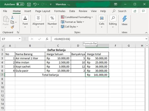 10 contoh rumus excel dan cara menggunakannya lengkap blog mamikos