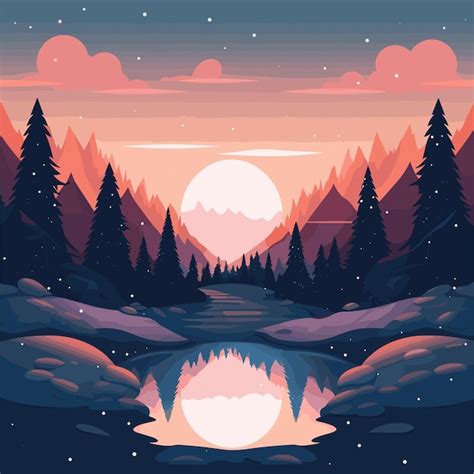 Premium Vector Hand Drawn Gradient Landscape Illustration Style