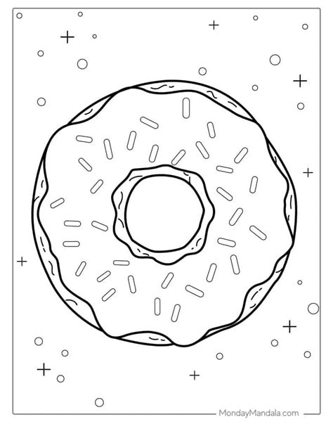 Glazed Donut Coloring Page