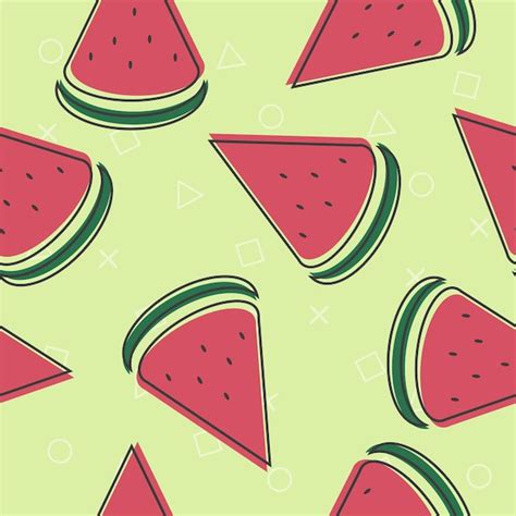 Plano de fundo transparente fatias de melancia ilustração vetorial estilo de linha