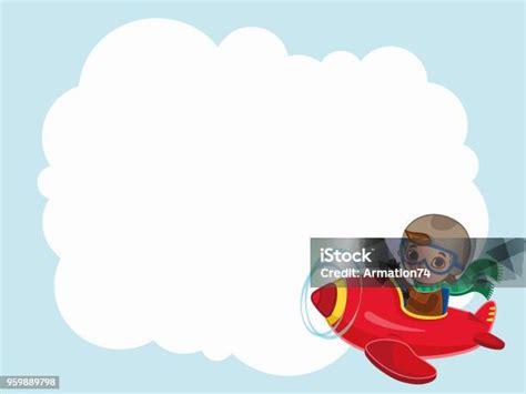 귀여운 소년 파일럿 레이블이 있는 빨간색 비행기에 파리 비행기에 대한 스톡 벡터 아트 및 기타 이미지 비행기 만화 스카프 Istock