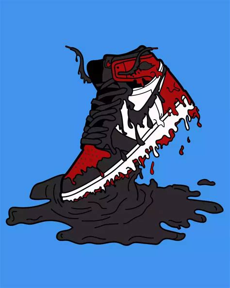 Download Black Drippy Nike Shoes Wallpaper
