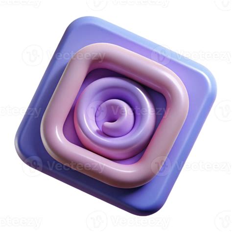 Glorious Modern Geometric Square Spiral Single Weight Stroke Flat Color Minimal With