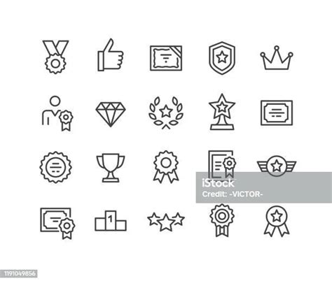 어워드 아이콘 클래식 라인 시리즈 아이콘에 대한 스톡 벡터 아트 및 기타 이미지 아이콘 트로피 상 Istock