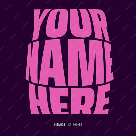 Premium Vector Editable Pink Psychedelic Vector Text Effect