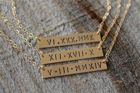 Personalized Roman Numeral Necklace