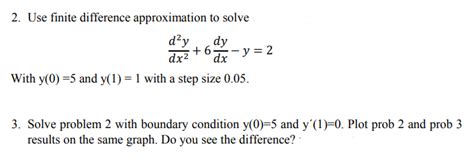 Solved Use Finite Difference Approximation To Solve Day Chegg