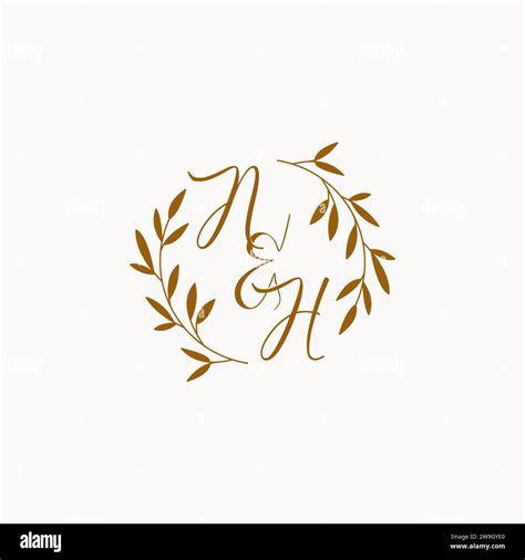 Nh Initial Wedding Monogram Logo Design Stock Vector Image And Art Alamy