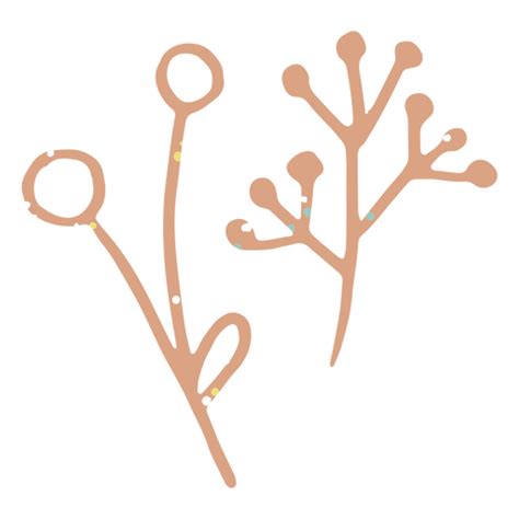 Diseño Png Y Svg De Iconos Minimalistas De Ramas De Plantas Para Camisetas