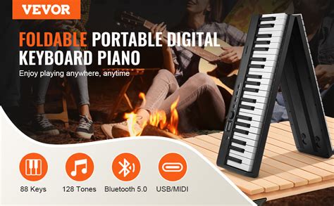 Vevor 88 Key Folding Keyboard Piano Portable Foldable Piano Bluetooth