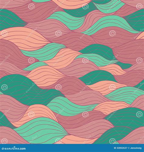 Retro Colors Seamless Pattern Stock Vector Illustration Of Curly