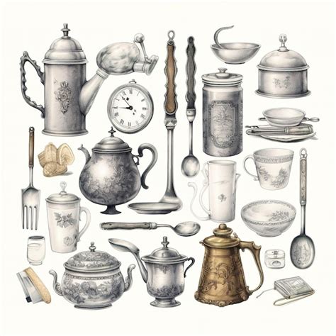 Vintage Cooking Utensils Clipart