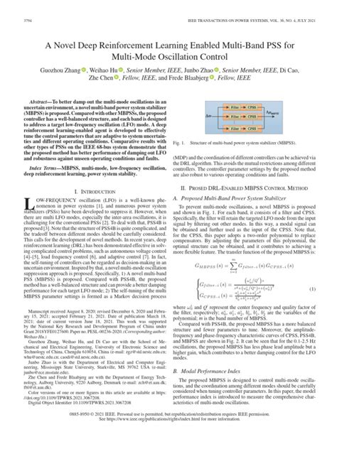 A Novel Deep Reinforcement Learning Enabled Multi Band Pss For Multi Mode Oscillation Control