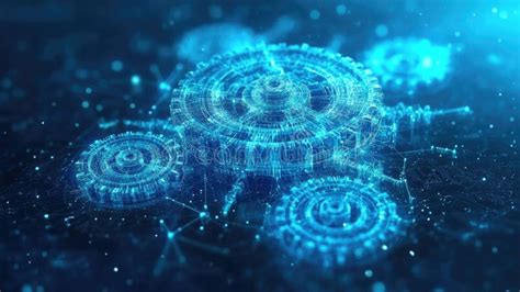 Futuristic Digital Gears Innovation And Technology In Motion Stock