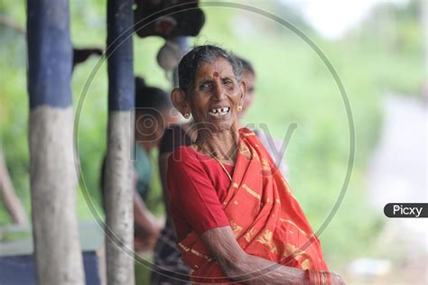 Image Of Indian Old Woman Smiling With Crooked Teeth UA883197 Picxy