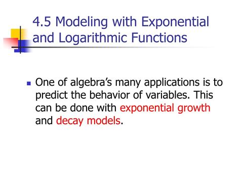 ppt 4 5 modeling with exponential and logarithmic functions