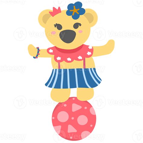 Circus Bear Bear With Ball Illustration 34916474 Png