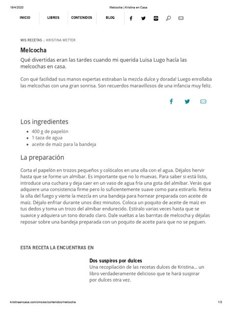 Melcocha Kristina En Casa Pdf Cocina Occidental Cocina