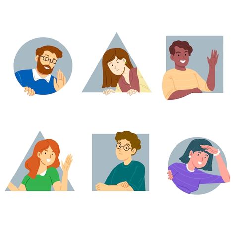 엿보는 사람들 컬렉션 일러스트 무료 벡터