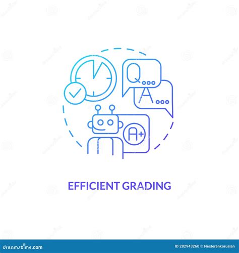 Efficient Grading In Ai Education Concept Icon Stock Vector