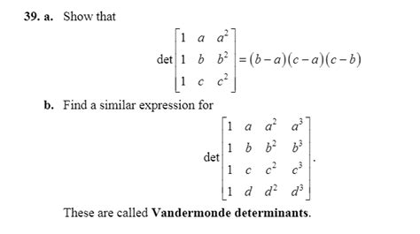 solved show that det [1 1 1 a b c a 2 b 2 c 2] b