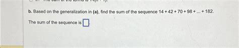 solved b ﻿based on the generalization in a ﻿find the sum