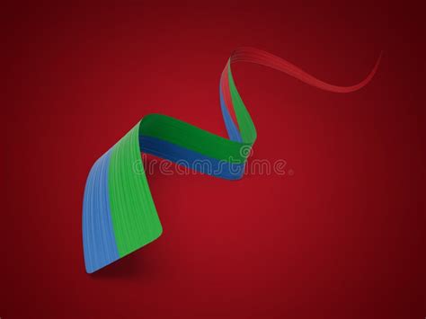 3d flag of eritrea 3d wavy shiny eritrea ribbon isolated on red