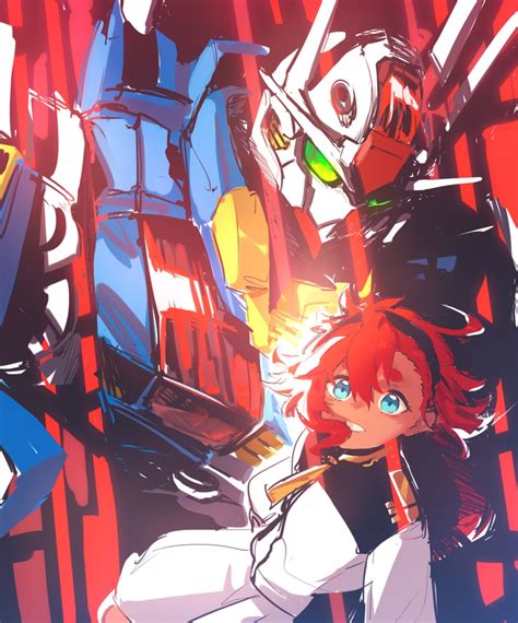 Suletta Mercury And Gundam Aerial Gundam And 1 More Drawn By Melon22