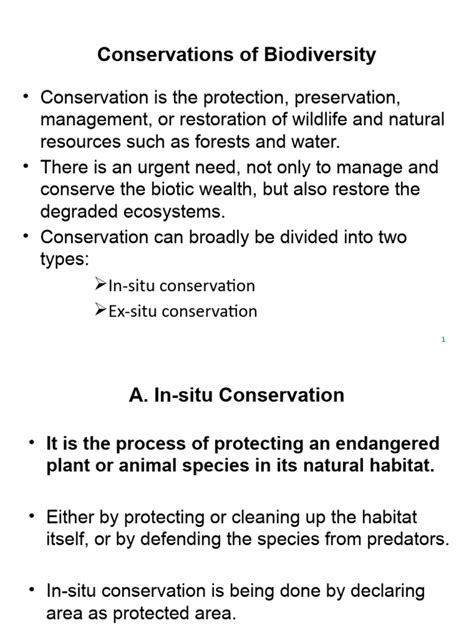 Concept Of In Situ And Ex Situ Conservation Pdf