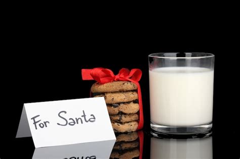 Premium Photo Glass Of Milk And Cookies Isolated On Black