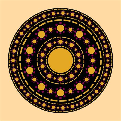 Premium Vector Beautiful Round Shape Circle Mandala Design Black Yellow Color Decorated