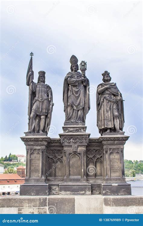 Statues On The Charles Bridge In Prague Architecture Of Prague Stock
